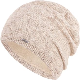 Faera Winterm&uuml;tze M&uuml;tze Damen meliert warm gef&uuml;ttert Fleece-Futter Winter Herbst M&uuml;tze Strickm&uuml;tze Beanie One-Size 56, Farbe:Beige