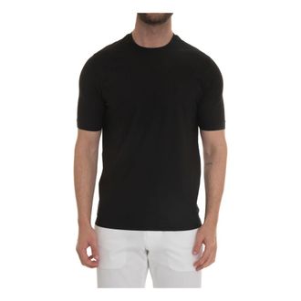 Hindustrie Einfaches Baumwoll Rundhals T-Shirt - - Tops - Herren - Schwarzk - L