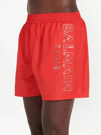 Balmain Womens Metallic-Logo Swim Shorts Ss23 M