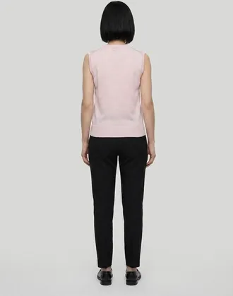 Dolce & Gabbana Womens Pink Silk Tank Tops