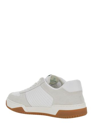 Valentino Garavani Mens Sneakers Sparry White Leather & Fabric And Technical Trainers