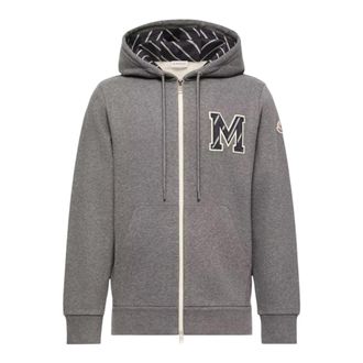 Moncler Monogram Zip-Up Hoodie aus Baumwolle - - Sweatshirts & Hoodies - Herren - Grau - L