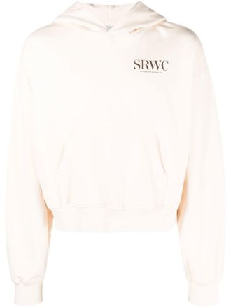 Sporty & Rich hoodie &agrave; logo imprim&eacute; - Tons neutres