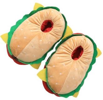 UPKOCH Pantoufles Hamburger Rigolotes pour Femme Chaudes et Confortables Douce Antid&eacute;rapantes et Douillettes pour Int&eacute;rieur Hiver