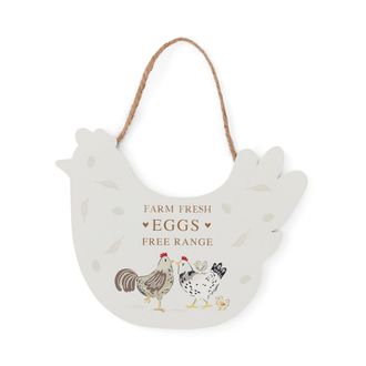 Cooksmart Hen House Lane Hen Plakette, dekoratives H&auml;ngeschild, Bauernhaus-K&uuml;chendekoration, rustikales Holzschild, l&auml;ndlich inspiriertes Design