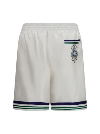 Casablanca Mens Hotel Crest Shorts Silk Bermuda