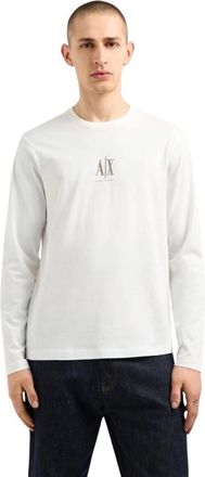 A|X Armani Exchange Homme, Tops, Blanc, Taille: 2XL T-shirt &agrave; manches longues