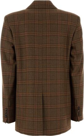 MM Studio Plaid Virgin Wool Blazer - Brown