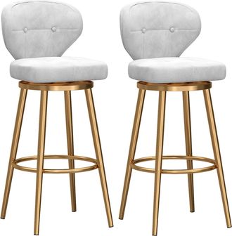 Generic Drehbare Barhocker mit runder Fu&szlig;st&uuml;tze und Beinen, Moderne K&uuml;chenbarhocker, 2 St&uuml;ck