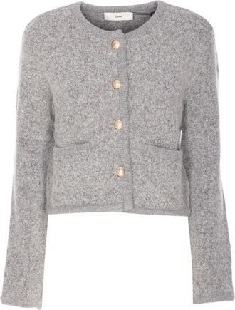 Dunst cardigan en maille bouclée à design sans col - Gris