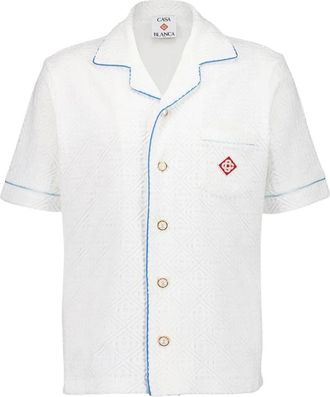 Casablanca Homme, Chemises, Blanc, Taille: XL Tennis Stripe Towelling Shirt