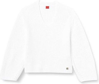 HUGO BOSS Womens Sulla Knitted-Sweater, White100, L