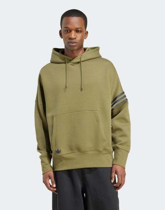 adidas Originals Neuclassics - Sweat &agrave; capuche - Olive focus-Vert