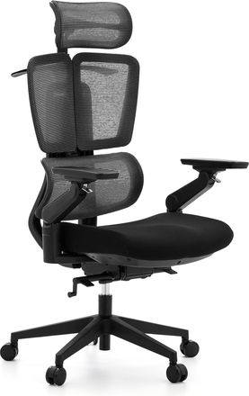 hjh OFFICE B&uuml;rostuhl Ergo U2 Flex3 - Profi Drehstuhl mit atmungsaktiver Netz-R&uuml;ckenlehne & robustem Sitz - H&ouml;henverstellbare Lordosenst&uuml;tze - Schwarz