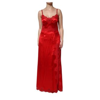 Dolce & Gabbana Robe Col Coeur - Femme - Robes - Rouge - Taille: 44 FR