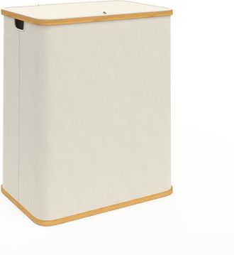 IDMarket Wäschekorb mit 2 herausnehmbaren Behältern Bambus Rita Rohstoff 140 l