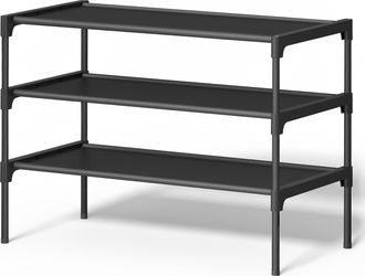 Songmics Schuhregal 3 Ebenen, Schuhablage, Schuhaufbewahrung, Eingangsbereich, Flur, platzsparend, 29,7 x 62,3 x 53,5 cm, Metallrahmen, Vliesstoff-Ablage, tint