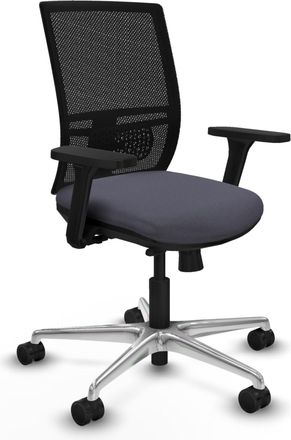 Piqueras y Crespo Grauer Schreibtisch Yunquera mit 3D-Armen, h&ouml;henverstellbare Lendenwirbelst&uuml;tze, ausgestattet mit Syncro/Traslack und Schneidschaum. Mit Rollen von 65