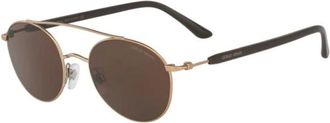 Giorgio Armani unisex, Accessoires, Brun, Taille: 50 MM Lunettes de soleil rondes en métal