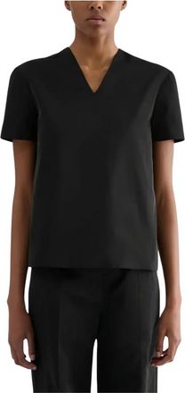 Jil Sander Radzimir V-Neck Top - Femme - Blouses et Chemises - Noir - Taille: 36 FR