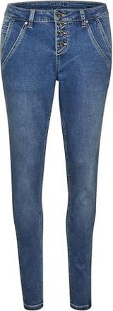 Cream Femme Cream Womens Denim Pants Mid Waist Skinny Slim Jeans, Rich Blue Denim, 26W / 32L EU