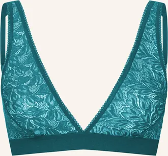 erlich textil Erlich Textil Iconic Lace B&uuml;gelloser Plunge Bh Gro&szlig;e Cups Mittlerer Halt Aus Spitze - Verstellbare Tr&auml;ger blau