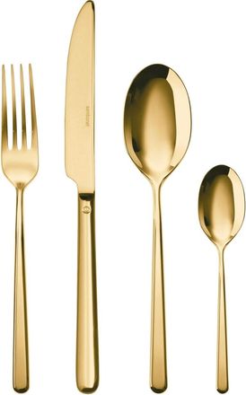 Sambonet Rosenthal Linear PVD - Besteckset, Besteck, Essbesteck - Farbe: Gold - 24-teilig - Spülmaschinenfest