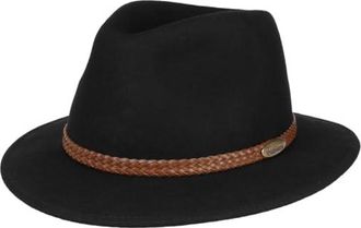 Lierys Chapeau Casual Light Traveller Homme - Made in Italy en Laine de Feutre pour avec Bandeau Cuir Hiver Automne-Hiver - 60 cm Noir