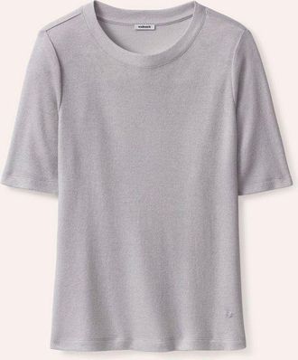 Walbusch T-Shirt Damen Shirt mit Lurex Rundhals Halbarm, pflegeleicht