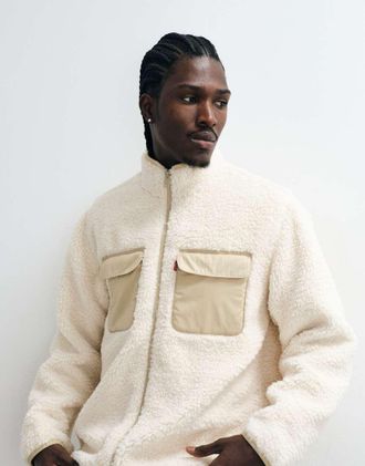 Levi's Campo Sherpa-Jacke in Wei&szlig;