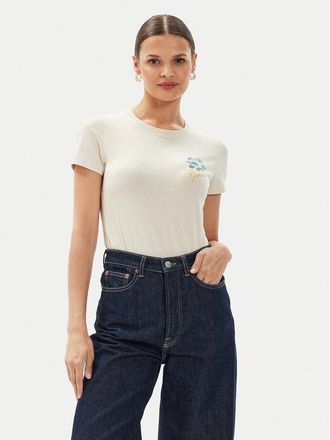 Guess T-Shirt Flowers W4YI30 J1314 Gelb Slim Fit