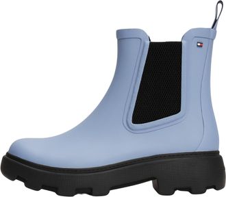 Tommy Hilfiger Damen Gummistiefel Rubber Rainboot mit Blockabsatz, Blau (Brisk Blue), 38