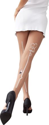 Marilyn Marilyn Banksy Two Lines limitierte Sammlung Strumpfhosen für Damen, Beige, 20 DEN