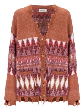 Laneus cardigan à bords francs - Marron