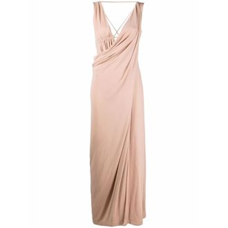 Alberta Ferretti 0170 Abito Rosa Lungo In Jersey - - Dresses - Damen - Rosa - M