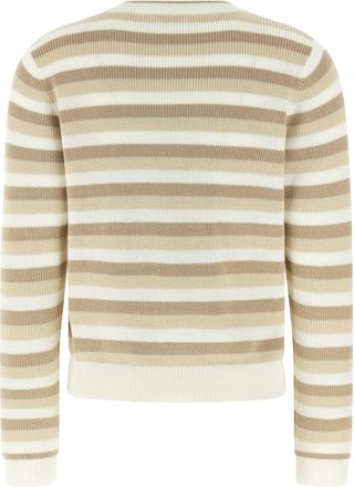 Brunello Cucinelli Striped Cotton Knit Sweater - Beige