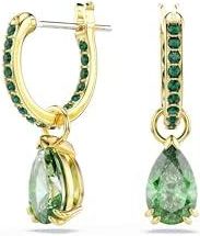 Swarovski Pendants doreilles Attract, Taille poire, Vertes, Placage de ton or