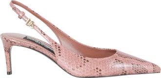 Dolce & Gabbana Femme, Chaussures, Rose, Taille: 37 1/2 EU Escarpins Slingbacks en peau de python