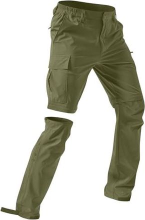 Generic Pantalon de marche et de randonn&eacute;e pour homme - Pantalon cargo convertible &agrave; s&eacute;chage rapide - Pantalon cargo imperm&eacute;able &agrave; fermeture &eacute;clair avec plusi