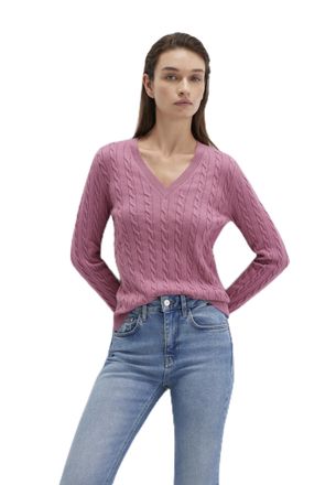 Mavi Damen V-Neck Sweater Pullover, Heather Rose, S