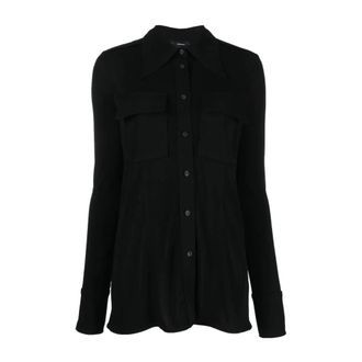 Proenza Schouler Pointed-Collar Button-Up Hemd - - Blouses & Shirts - Damen - Schwarzk - XS