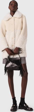 Maje Manteau Long En Fausse Fourrure - Blanc - Maje