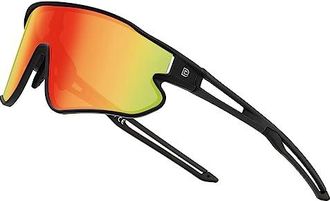 Duco DC0023 Lunettes de soleil polaris&eacute;es pour homme et femme Protection UV400 Lunettes de soleil de course &agrave; pied, p&ecirc;che, cyclisme, baseball, Monture noir