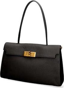 Gave Lux Sac &agrave; bandouli&egrave;re pour femme en cuir v&eacute;ritable Made in Italy 33x20x9 cm GLX22224123FBG, Noir, Taille unique