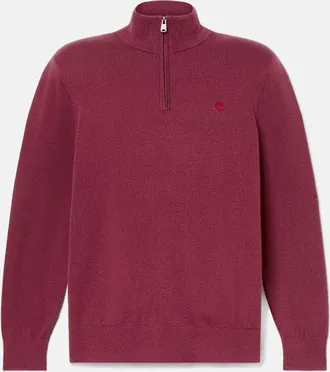 Timberland Williams River Pullover mit 1/4-Rei&szlig;verschluss f&uuml;r Herren in Burgunderrot, Herren, Burgunderrot, Gr&ouml;&szlig;e