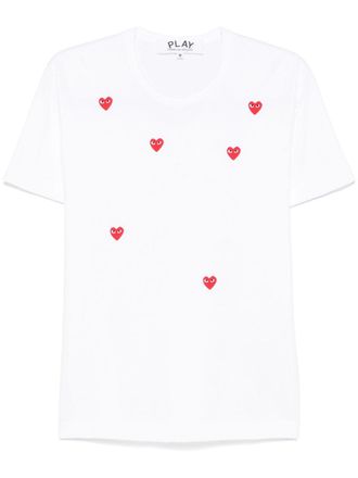 Comme Des Garçons t-shirt en coton à imprimé coeur - Blanc