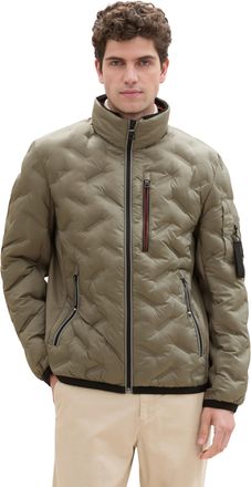 Tom Tailor Herren 1041309 Hybrid Jacke mit Kapuze im Stehkragen, 32097-Smokey Olive Green, 3XL