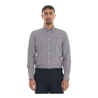 Harmont & Blaine Chemise textur&eacute;e pied-de-poule coupe r&eacute;guli&egrave;re - Homme - Chemises - Bleu - Taille: 4XL