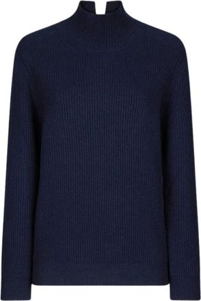 Dondup Femme, Pulls, Bleu, Taille: 38 FR Pull à col roulé à manches longues avec ouverture dans le dos
