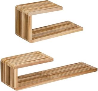 Mica Decorations Josha Schwebendes Wandregal - Set aus 2 Regal - 80 x 21 x 20 cm - Wandregal aus Recyceltem Holz Dekoration - Schweberegal mit Unsichtbares